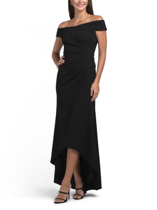 Xscape | Dresses | Xscape Made In Usa Long Scuba Crepe Off The Shoulder ...